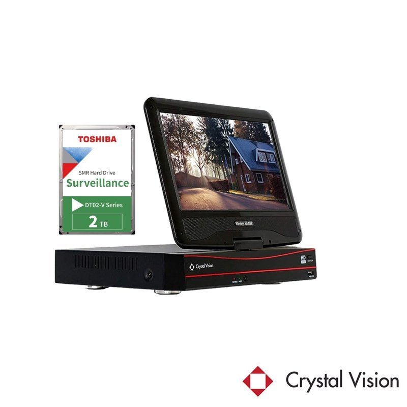 Crystal Vision 8CH NVR 10.1 Monitor - 2TB HDD (New Interface)